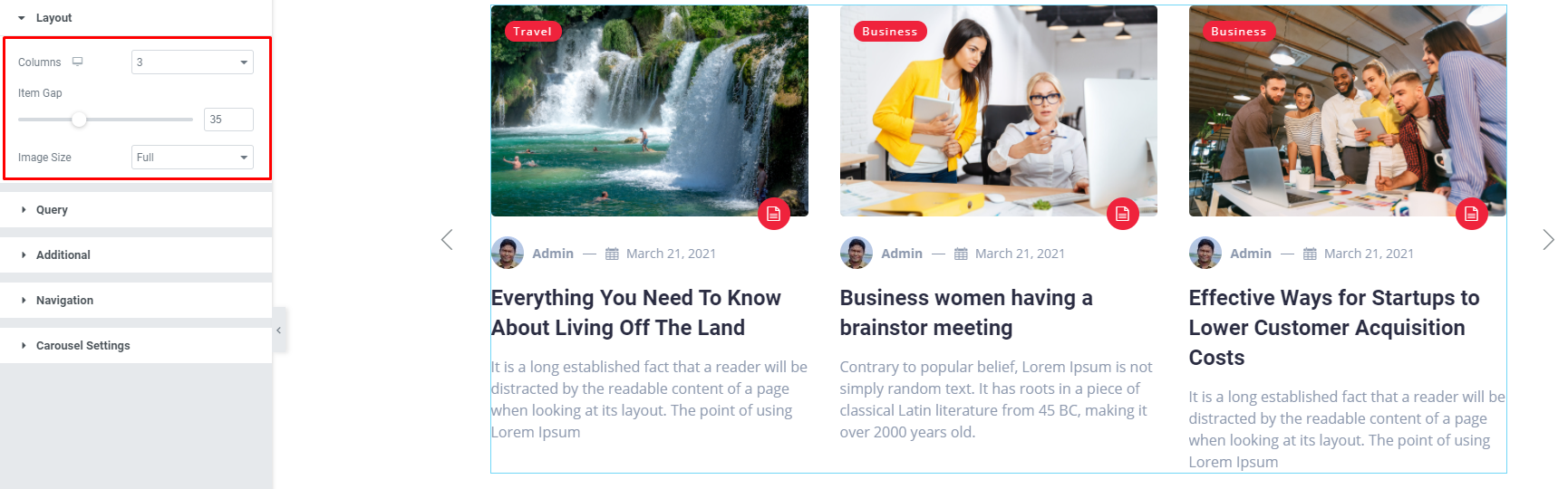How to use Maple Carousel widget