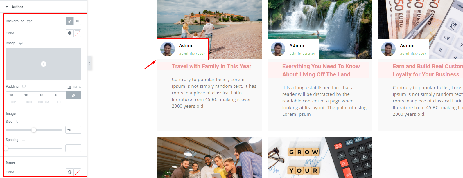 How to use Elite Grid widget