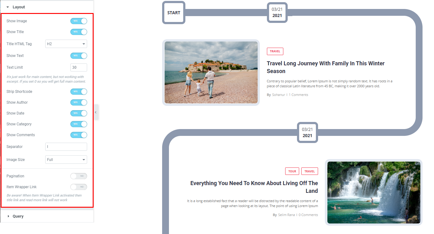 How to use the Timeline widget