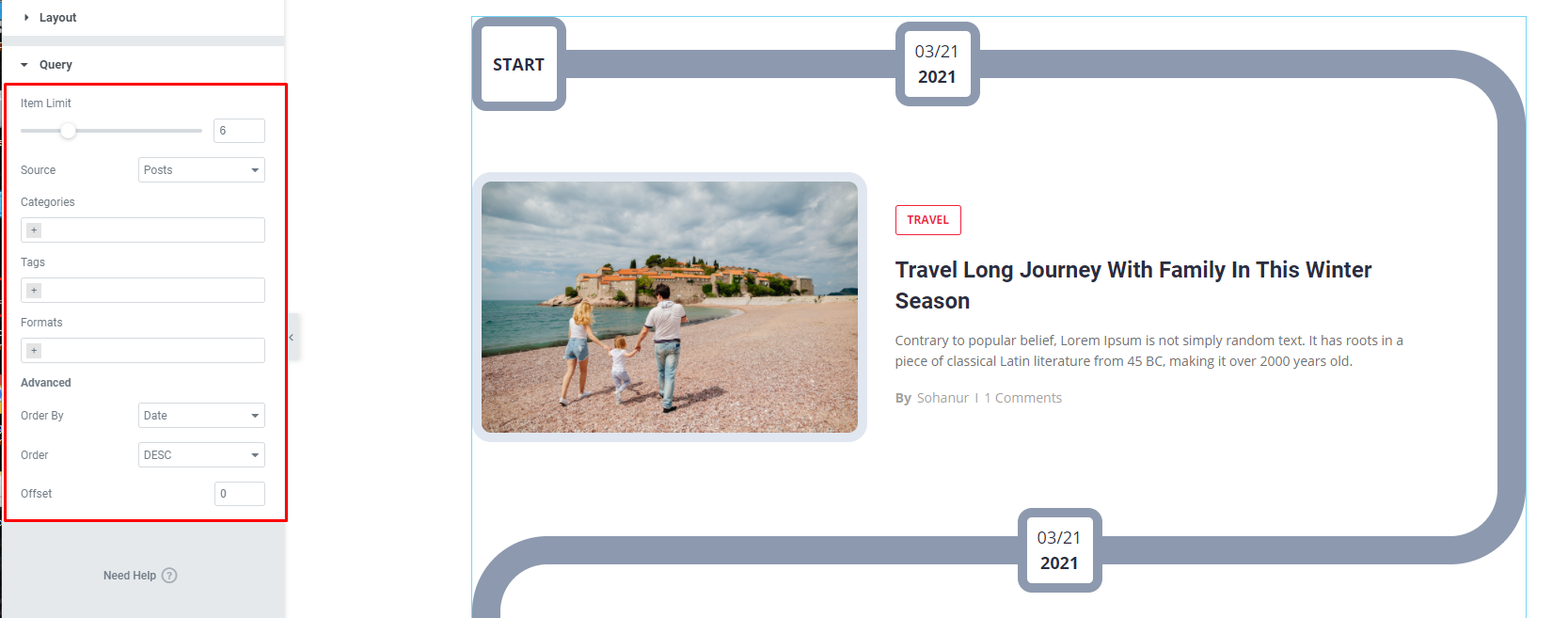 How to use the Timeline widget