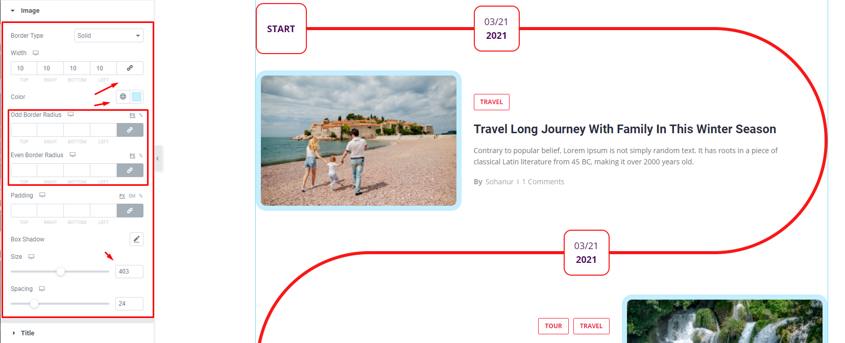 How to use the Timeline widget
