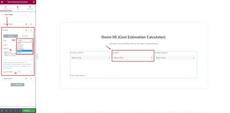 Make Cost Estimation Calculator Using Elementor And Element Pack