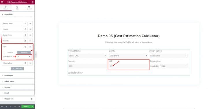 Make Cost Estimation Calculator Using Elementor And Element Pack