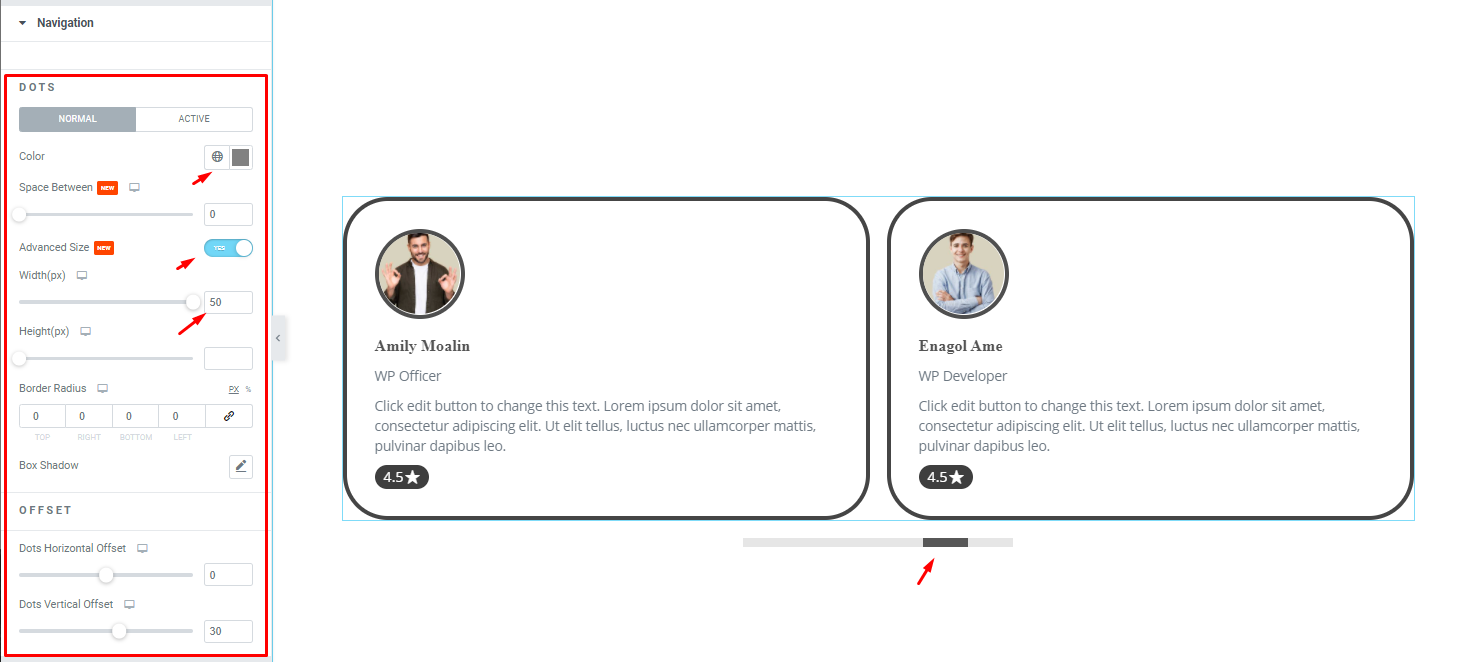 How to use Review Card Carousel widget by Element Pack