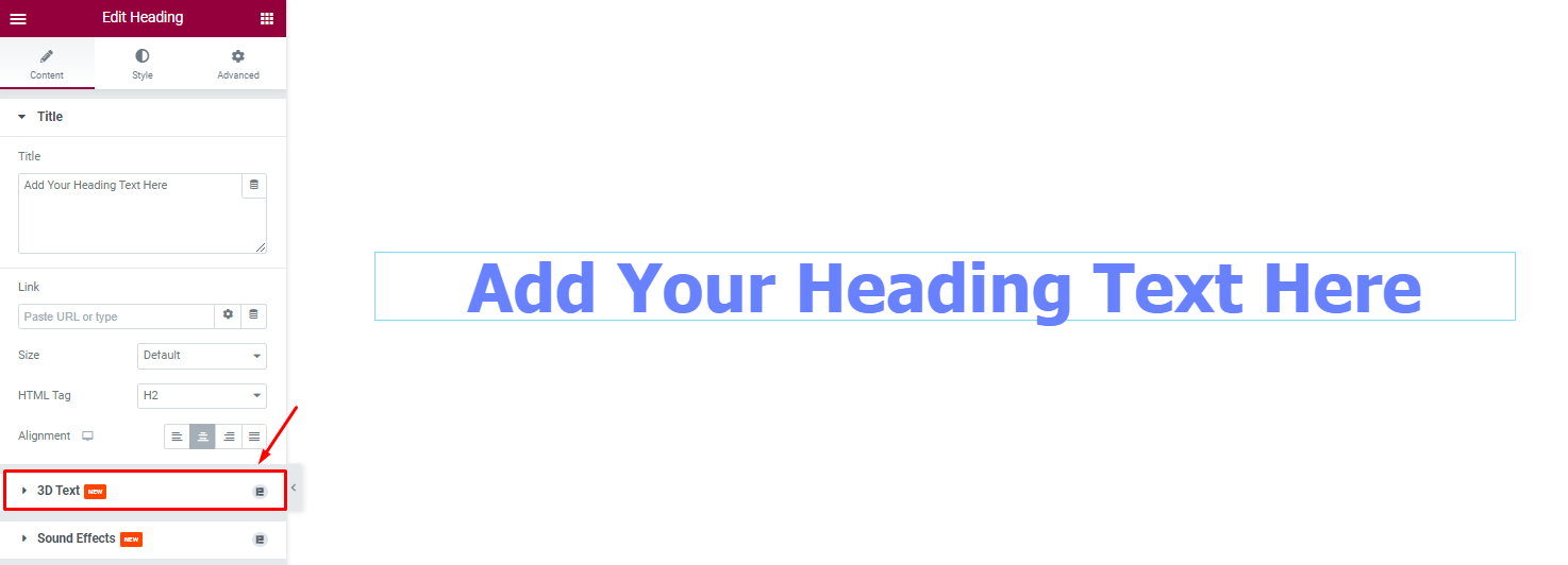 How to use 3D Text extension by Element Pack