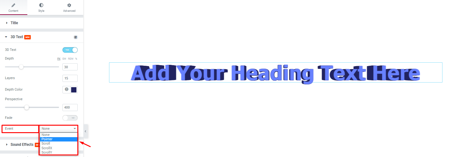 How to use 3D Text extension by Element Pack