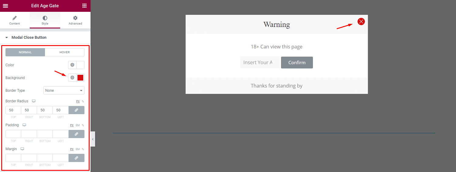 How to use Age Gate widget by Element Pack Pro