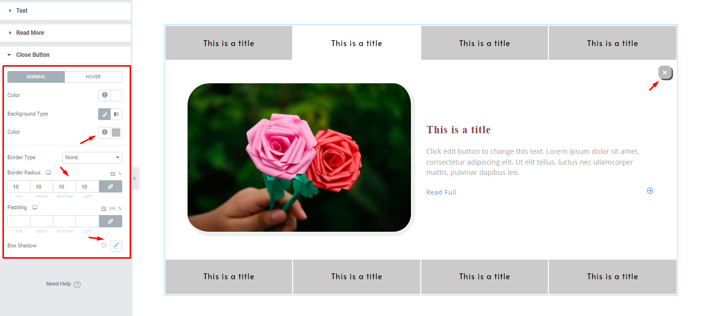 How to use Static Grid Tab widget by Element Pack