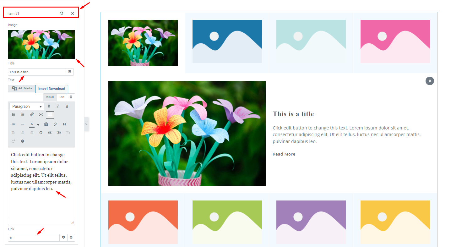 How to use Static Grid Tab widget by Element Pack