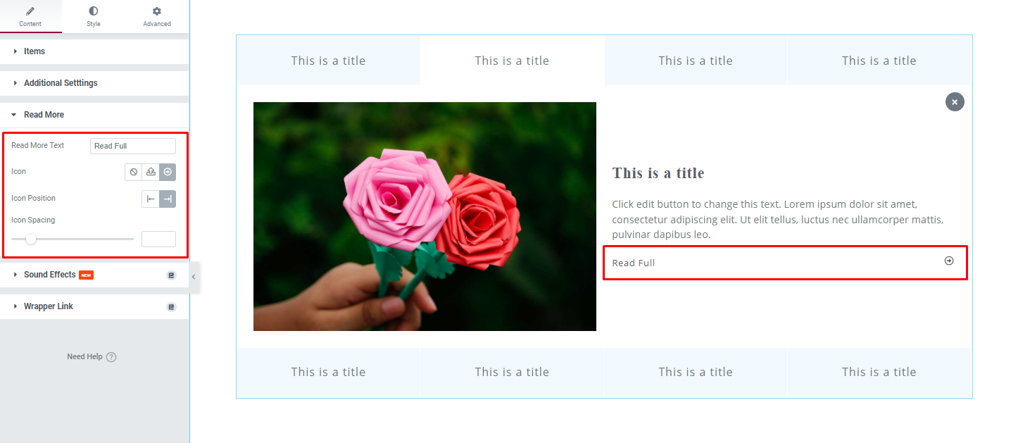 How to use Static Grid Tab widget by Element Pack