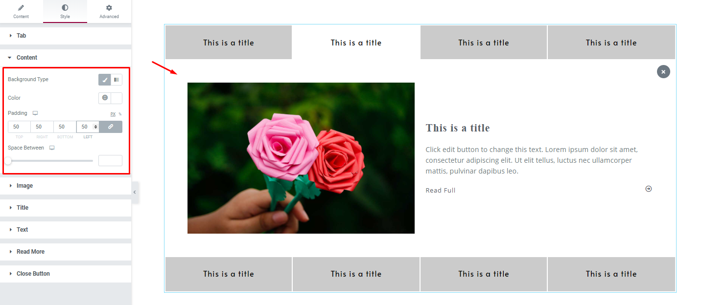 How to use Static Grid Tab widget by Element Pack