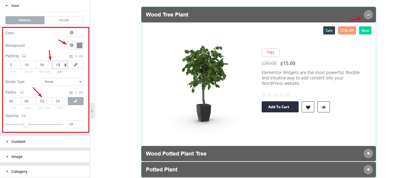 How to use Product Accordion widget by Ultimate Store Kit