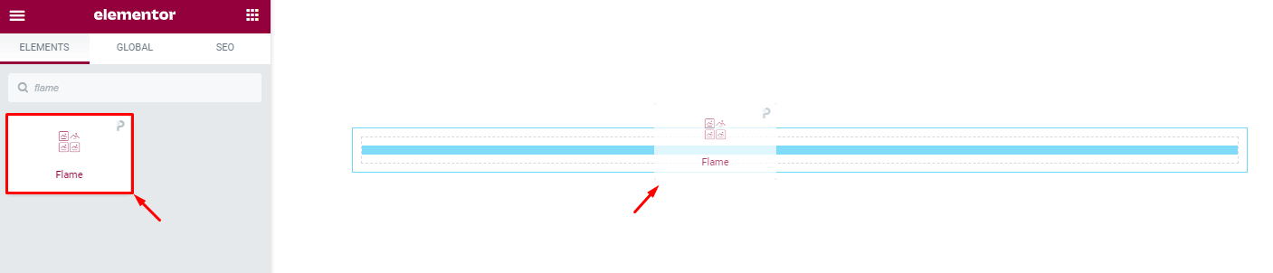 How to use gallery Flame widget in Elementor