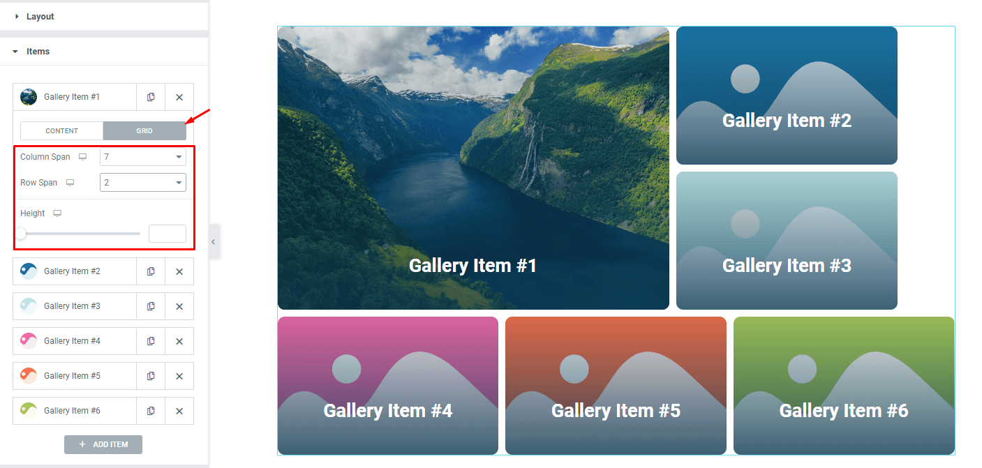 How to use gallery Flame widget in Elementor