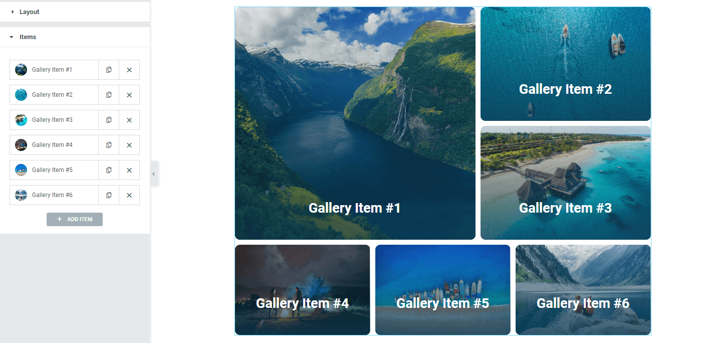 How to use gallery Flame widget in Elementor