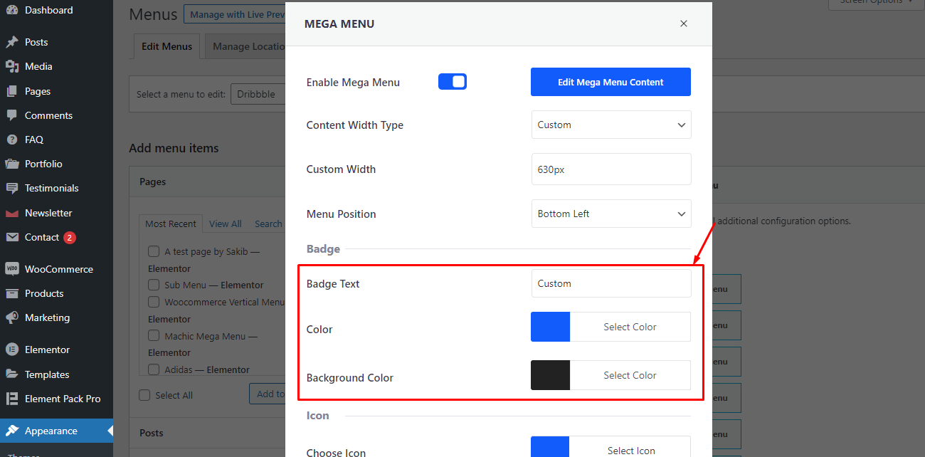 Build And Customize Mega Menu With Element Pack Mega Menu Widget