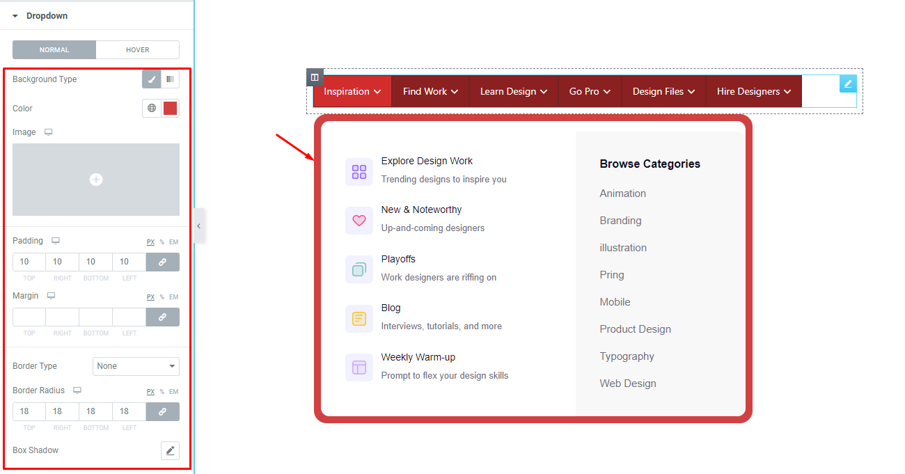 Build & Customize Mega Menu with Element Pack mega menu widget