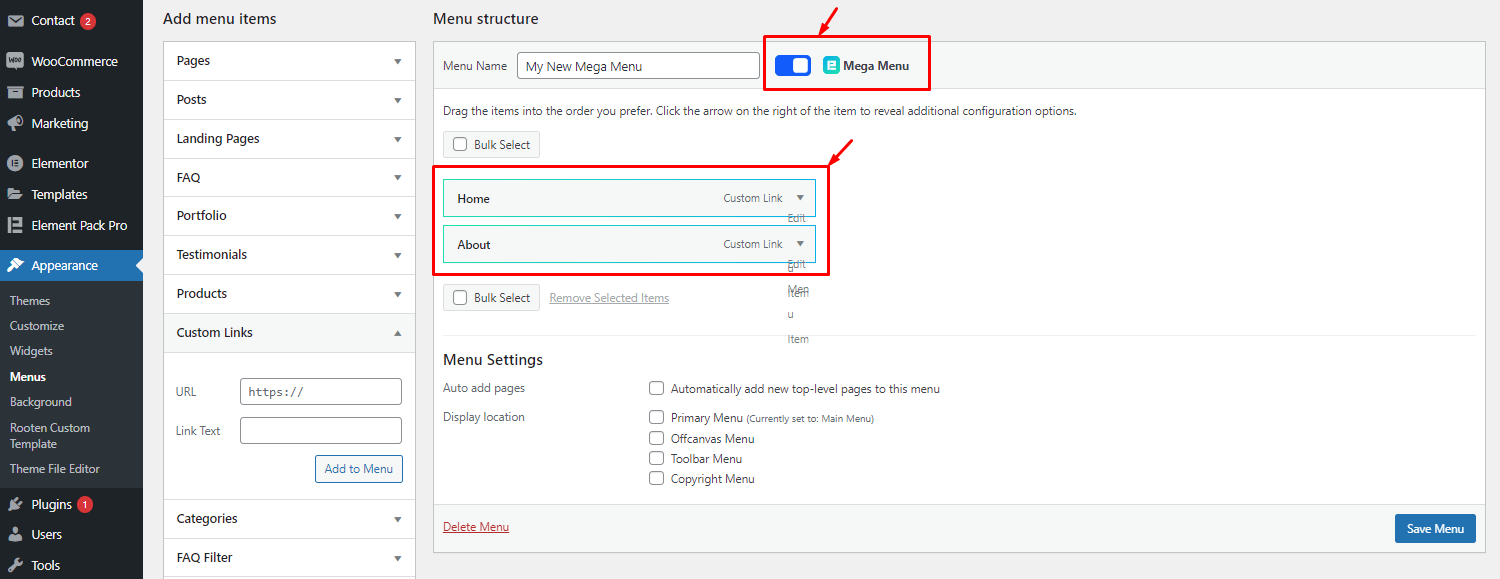 Build And Customize Mega Menu With Element Pack Mega Menu Widget