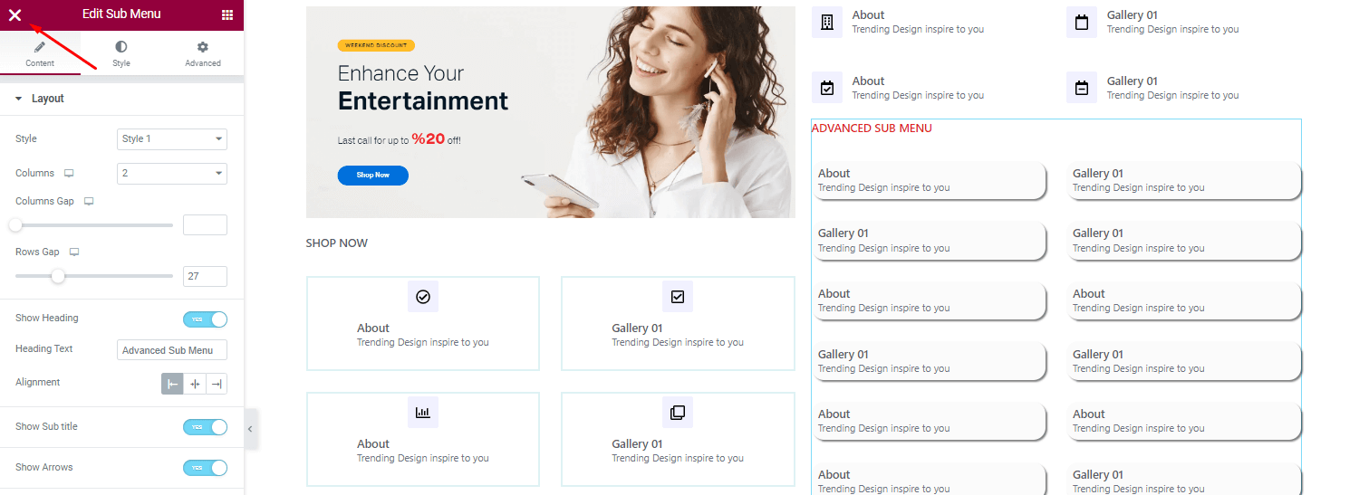 Build And Customize Mega Menu With Element Pack Mega Menu Widget