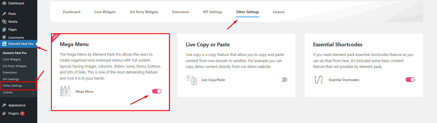 Build & Customize Mega Menu with Element Pack mega menu widget