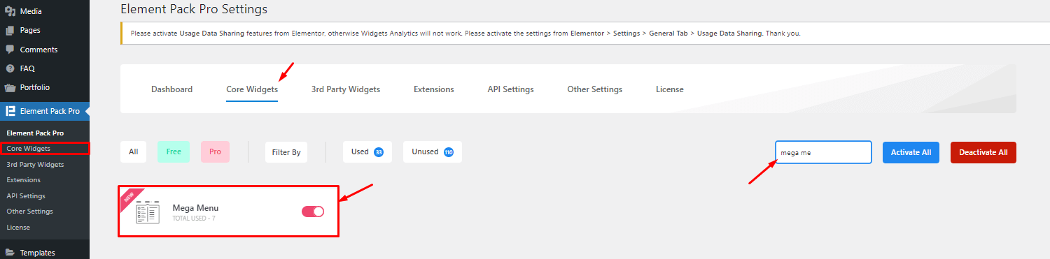Build & Customize Mega Menu with Element Pack mega menu widget
