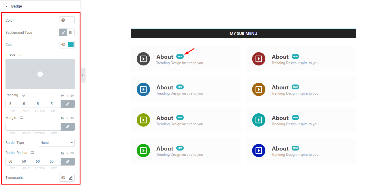 Learn about sub-menu customization in Element Pack Pro