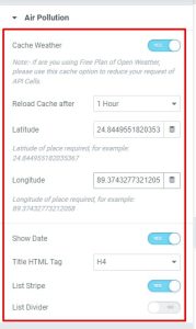 How to use Air Pollution Widget
