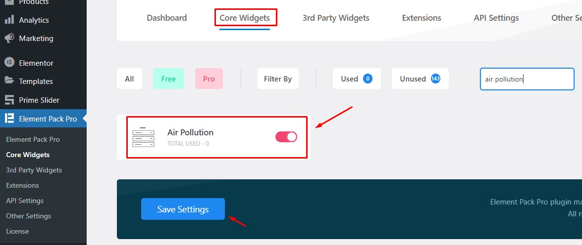How to use Air Pollution Widget