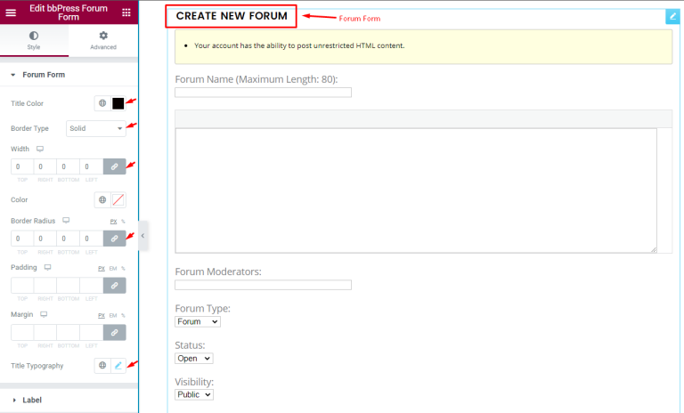 How to use Bbpress Forum Form widget