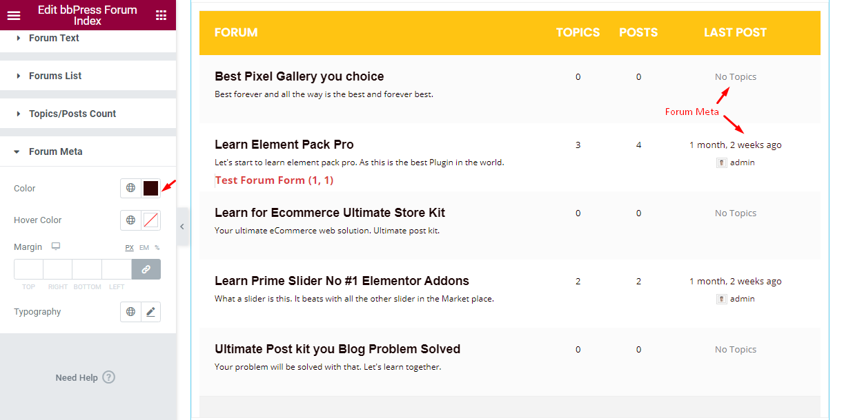 How to use Bbpress Forum Index Widget