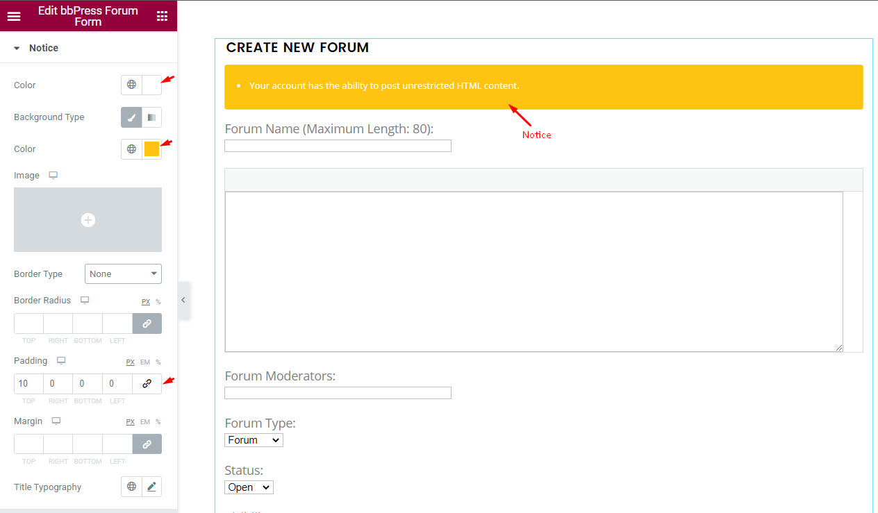 How to use Bbpress Forum Form widget