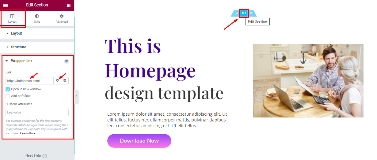 How To Use Wrapper Link Extension By Element Pack Pro