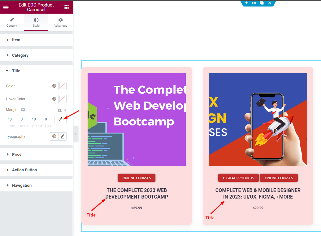How to use EDD Product Carousel Widget