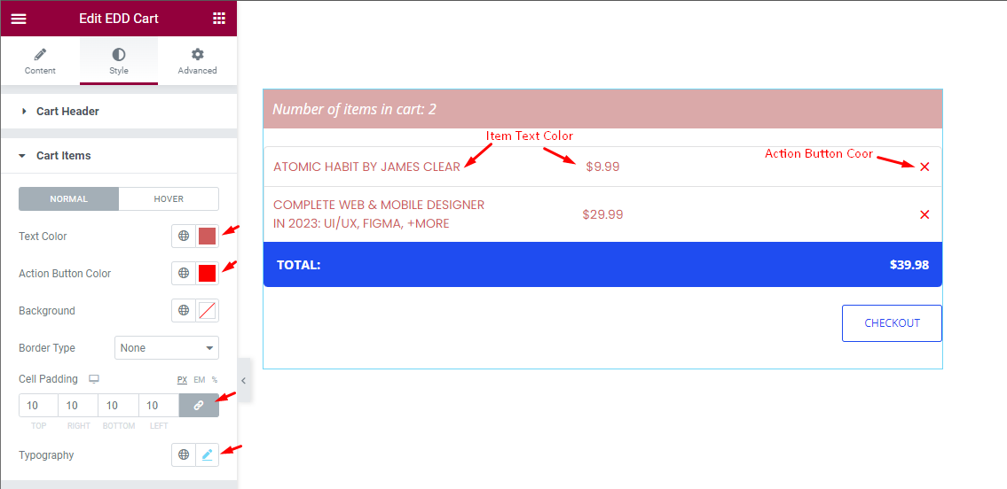 How to use EDD Cart Widget