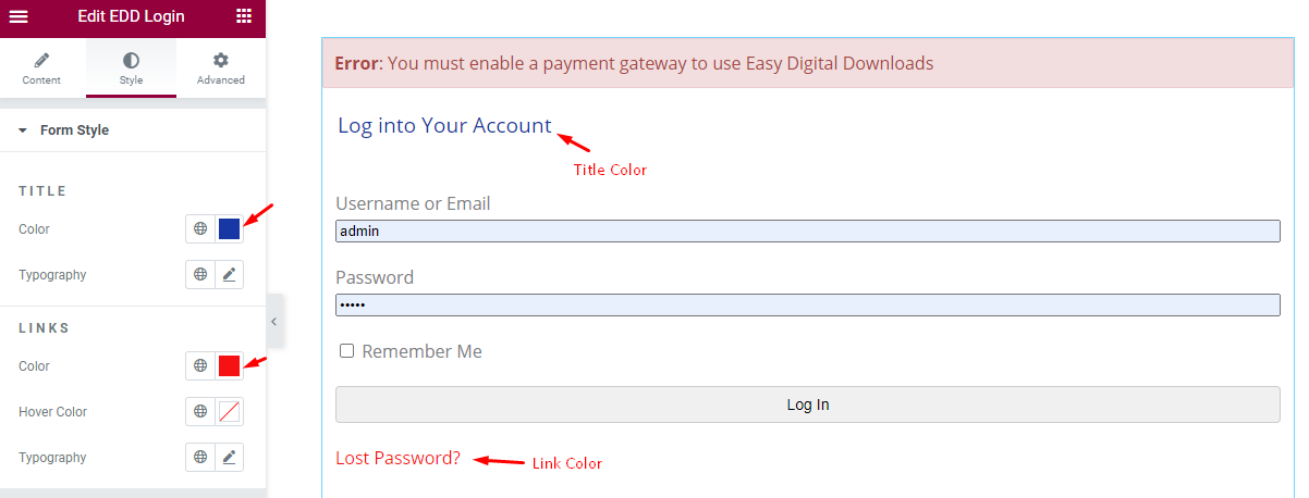 How to use EDD Login Widget