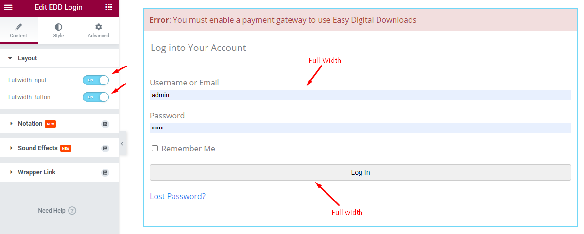 How to use EDD Login Widget