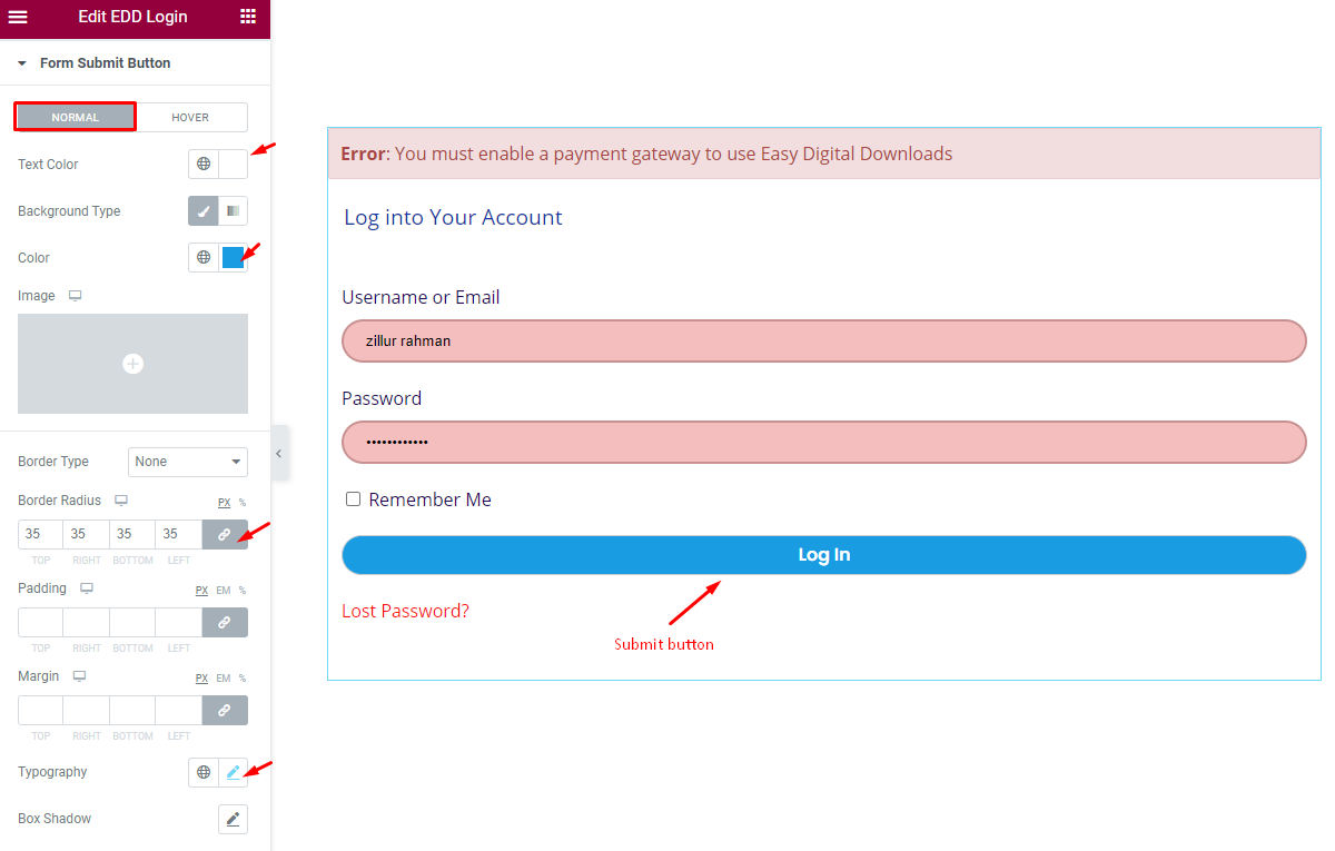 How to use EDD Login Widget