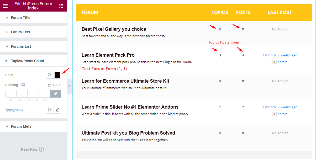 How to use Bbpress Forum Index Widget