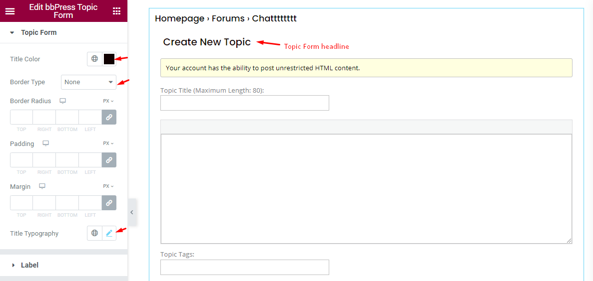 How to use Bbpress Topic Form Widget
