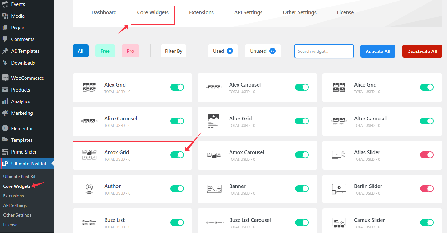 How to use Amox Grid Widget by Ultimate Post Kit
