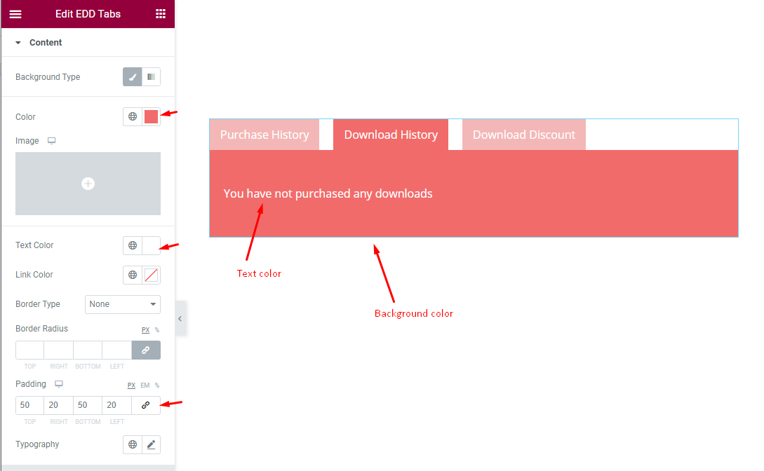 How to use EDD Tabs Widget