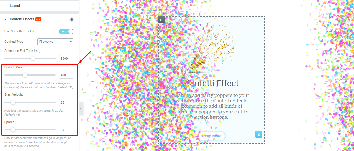 How To Use Elementor Confetti Effects Extension By Element Pack Pro