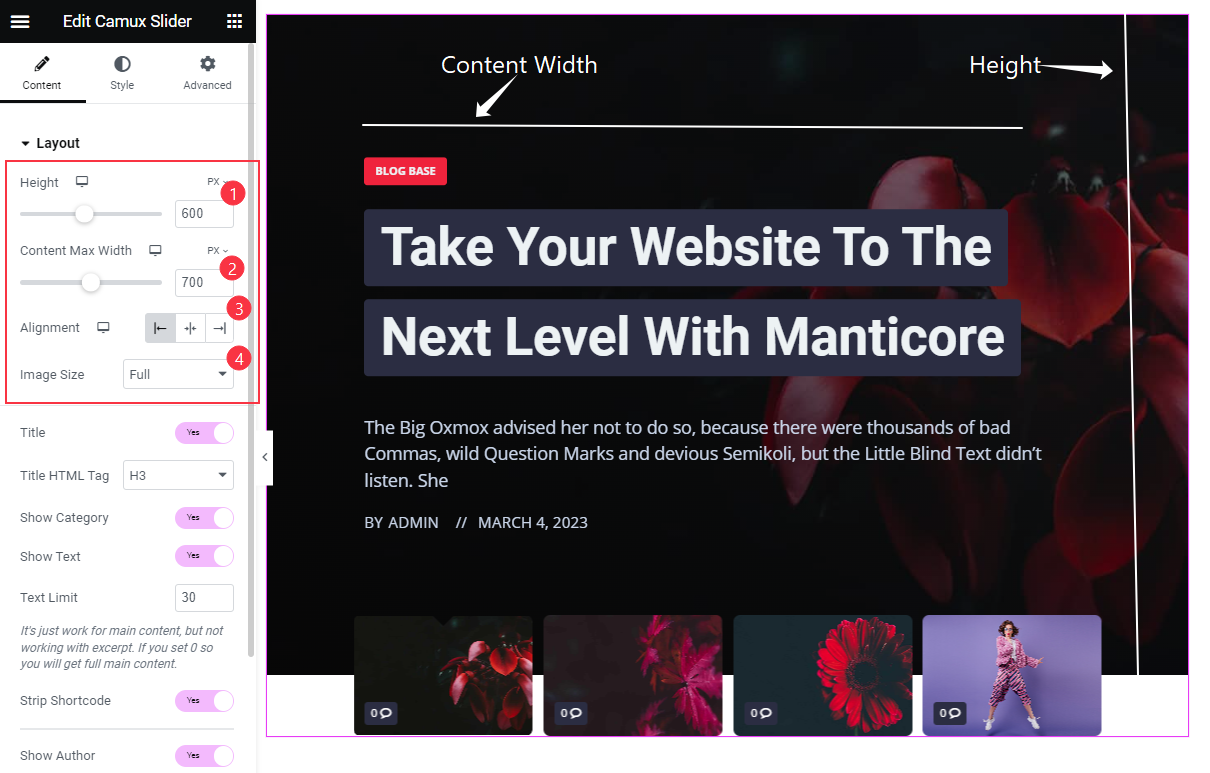 How to use the Camux Slider Widget by Ultimate Post Kit