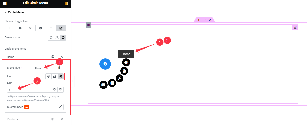 How To Use The Circle Menu Widget By Element Pack Pro