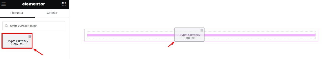How to use Crypto Currency Carousel widget