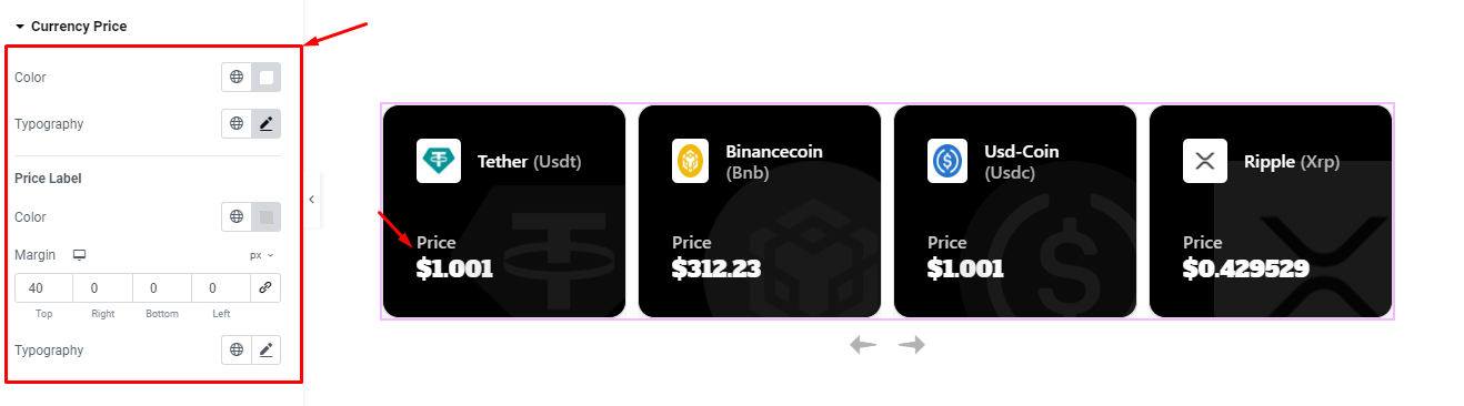How to use Crypto Currency Carousel widget