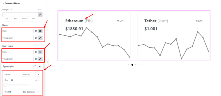 How to use Crypto Currency Chart Carousel widget