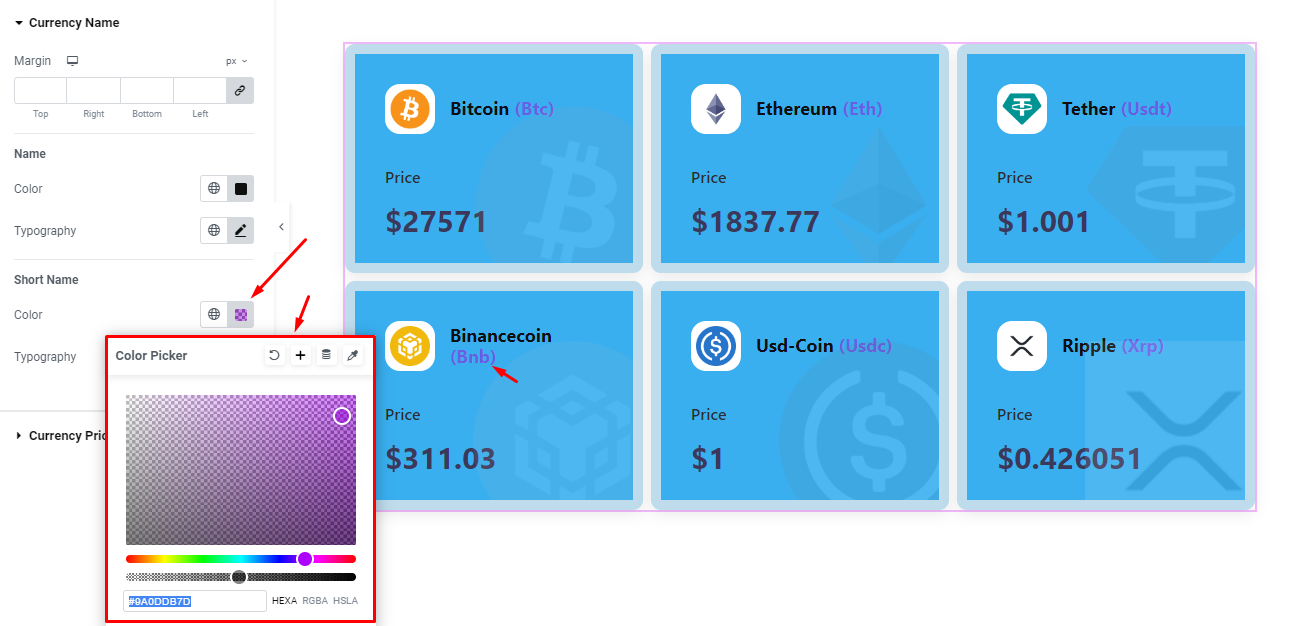 How to use Crypto Currency Grid widget