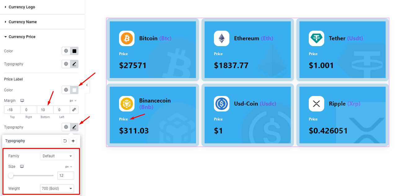 How to use Crypto Currency Grid widget