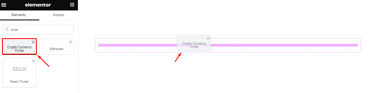 How to use Crypto Currency Ticker widget